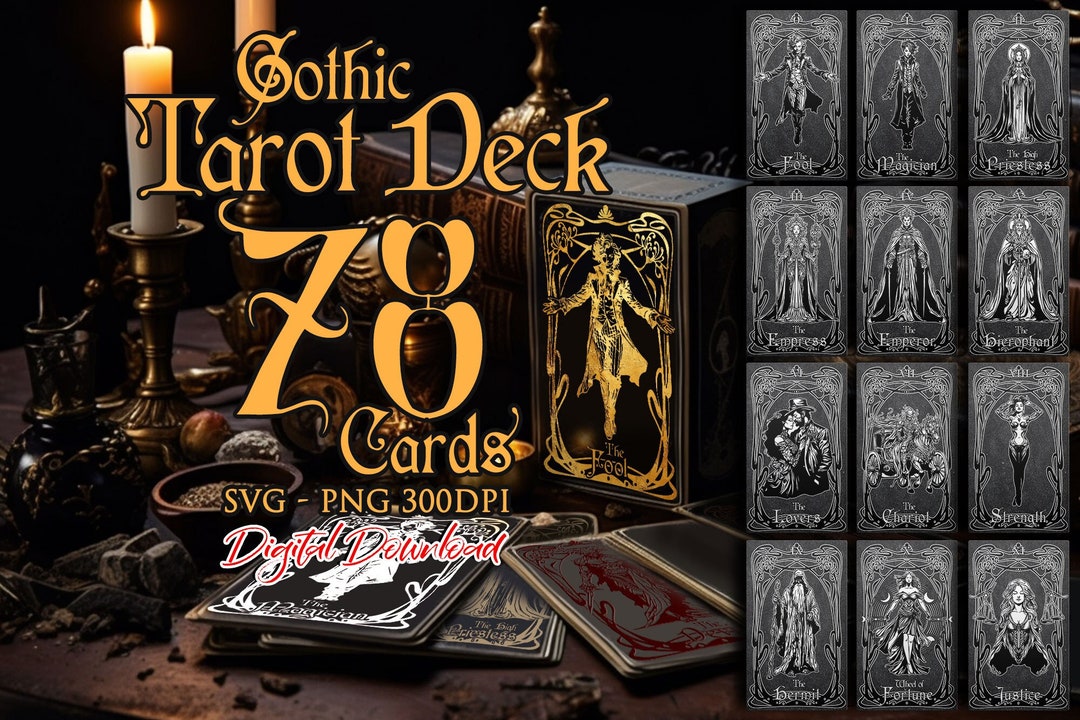 Gothic Tarot Deck Svg Major and Minor Arcana Deck Svg 78 - Etsy