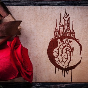 Candles Moon Heart Svg, Gothic Valentine's Day Svg, Goth SVG, Baroque ...