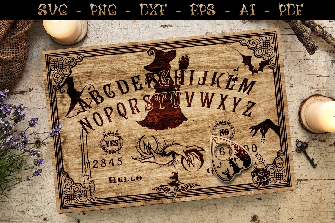 Spirit Board & Planchette Svg, Witch Hat, Answers Board Game, Occult ...