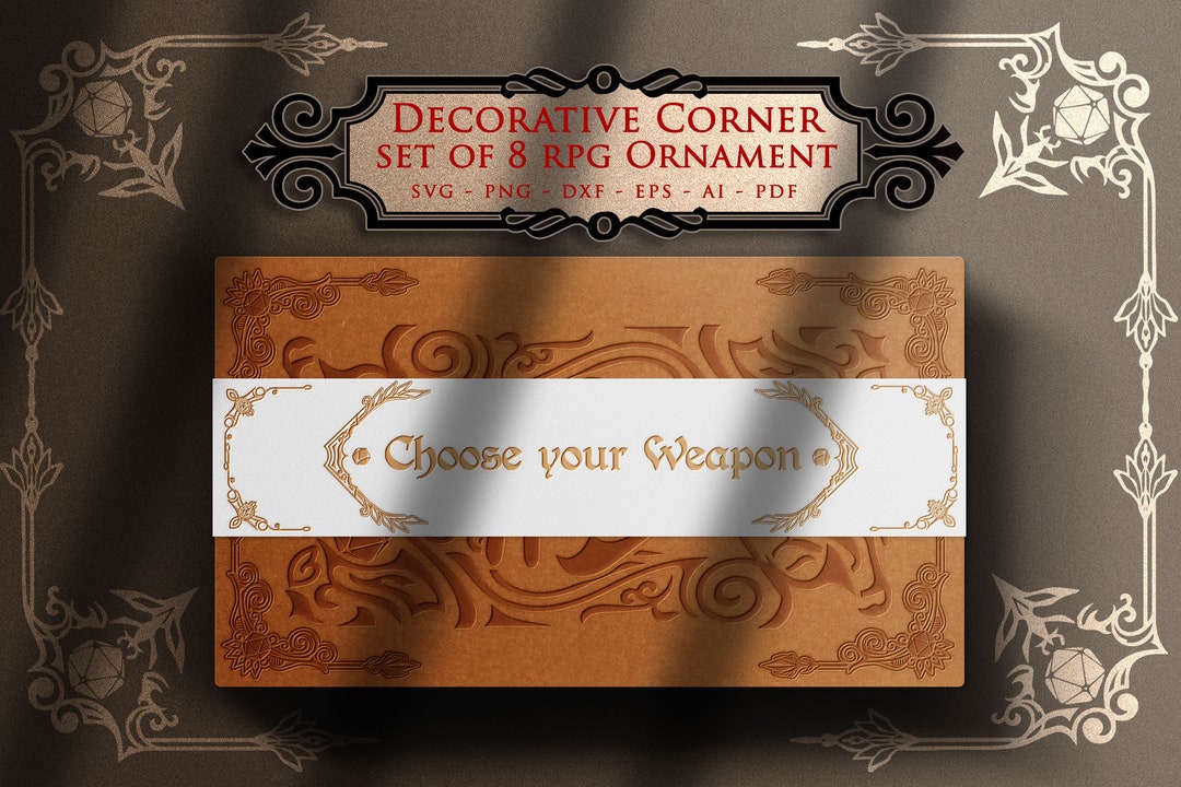 RPG Decorative Corner Svg, D20, Ornament Svg, Ornate Corner Svg, Frame ...