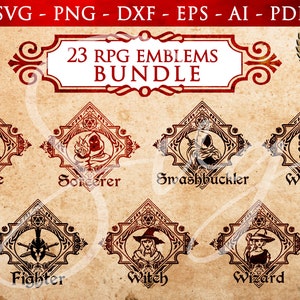 RPG Class Emblems Bundle PACK 4 D20 Rpg Games Svg - Etsy
