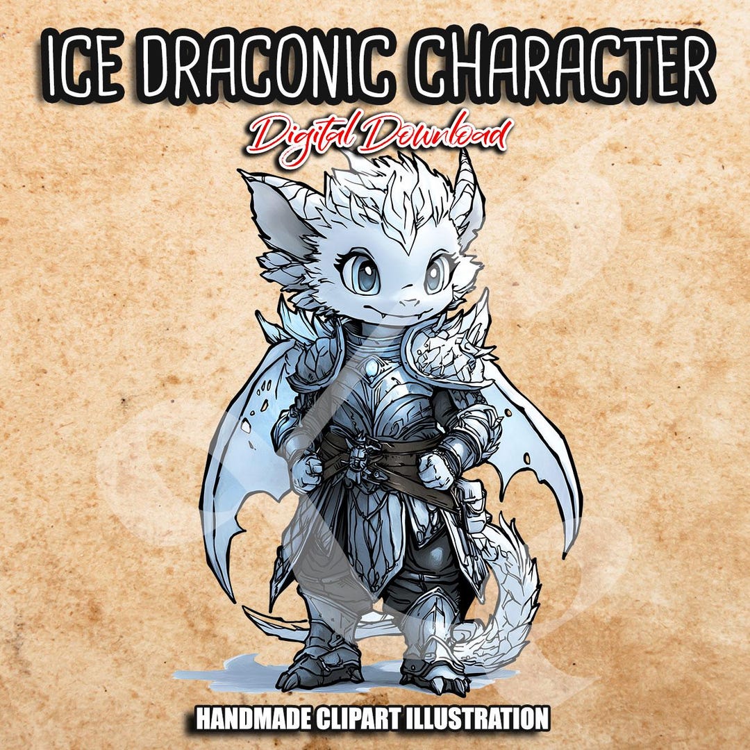 Paladin Ice Draconic Character PNG, Fantasy Clipart, Rpg Games, TTRPG ...