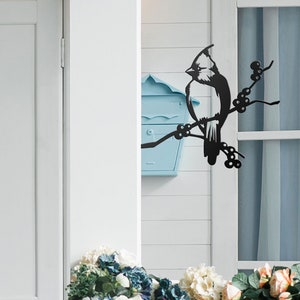 Cardinal Bird Tree Spike DXF, Cardinal Tree Stake Dxf, Bird on Branche ...