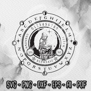 Pendulum Board Moon Girl SVG, Dowsing Divination Message Board, Spirit ...