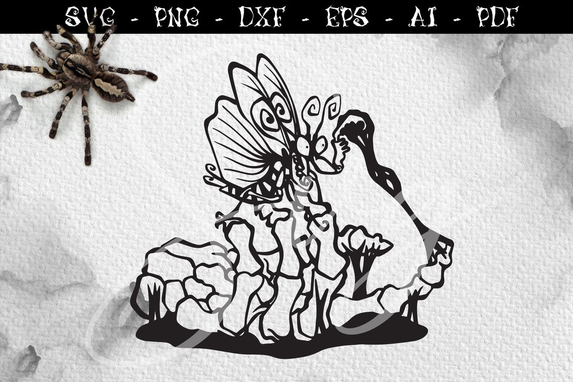 Creepy Bug on Skeleton Hand SVG Goth Svg Halloween Party - Etsy