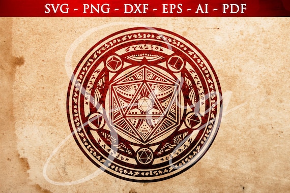 D20 SVG Tribal Magic Circle RPG Arcane Circle Polyhedral | Etsy