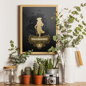 Set of 3 RPG Posters, Black & Gold, Gamer Art, Wall Art Print ...