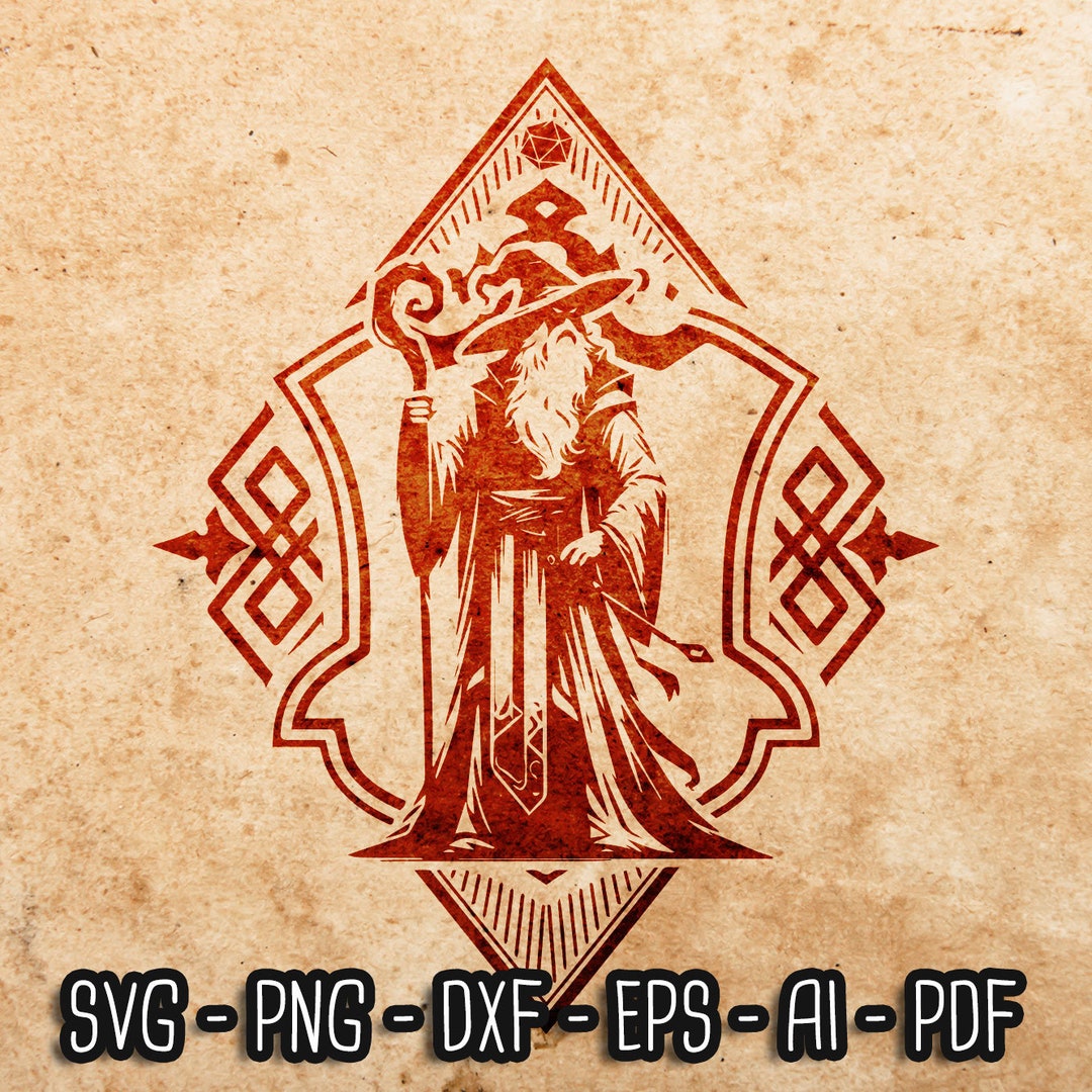Wizard Svg, Class Emblem Character, RPG Svg, D20, Rpg Games, TTRPG ...