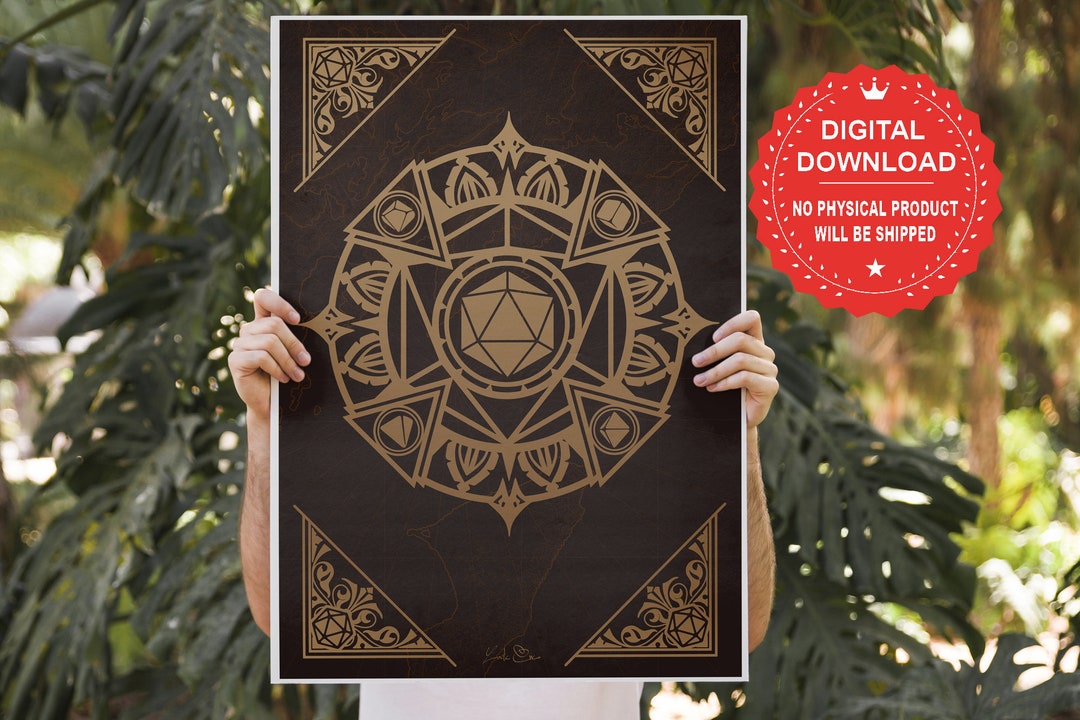 D20 Dice Magic Circle Poster: RPG Gamer Art (digital Download) - Etsy