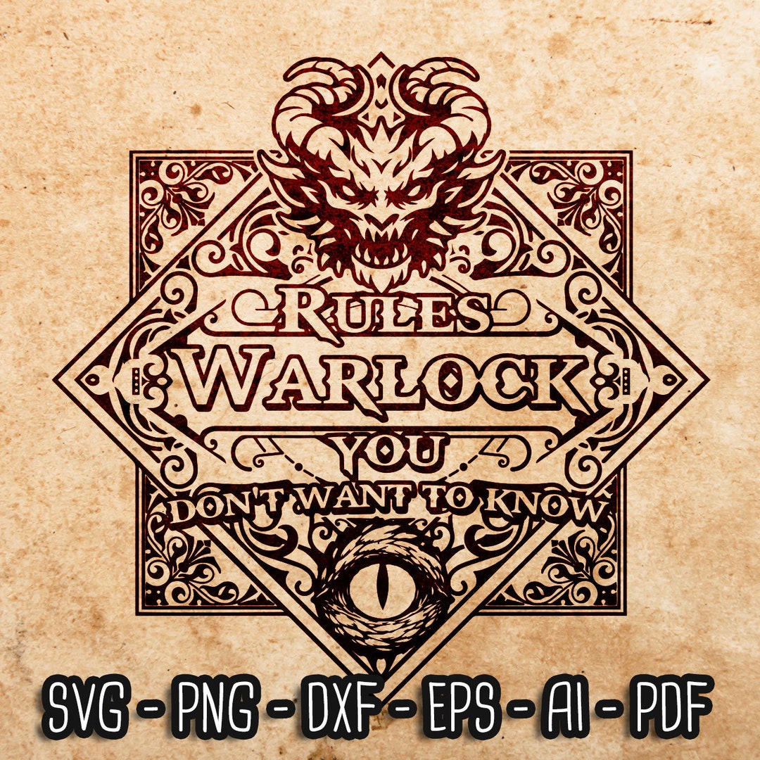 Warlock Rules SVG: RPG Class Emblem, D20 (digital Files) - Etsy