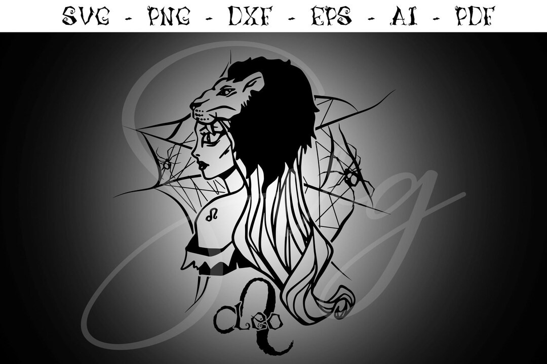 Leo Witchy Zodiac Sign Svg, Astrology Signs Svg, Zodiac Symbols Svg ...