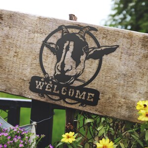 Goat Welcome Sign DXF, Ibex Svg, Billy Goat, Ranch Svg, Farmhouse Sign ...