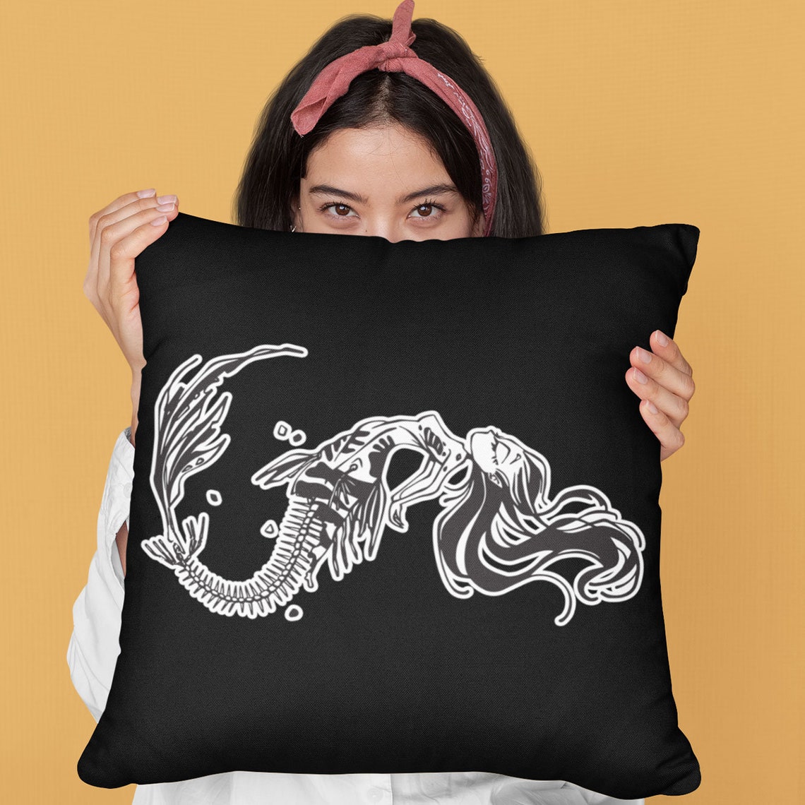 Skeleton Mermaid SVG: Gothic Siren Woman, Witchy Beach Vibes (digital ...