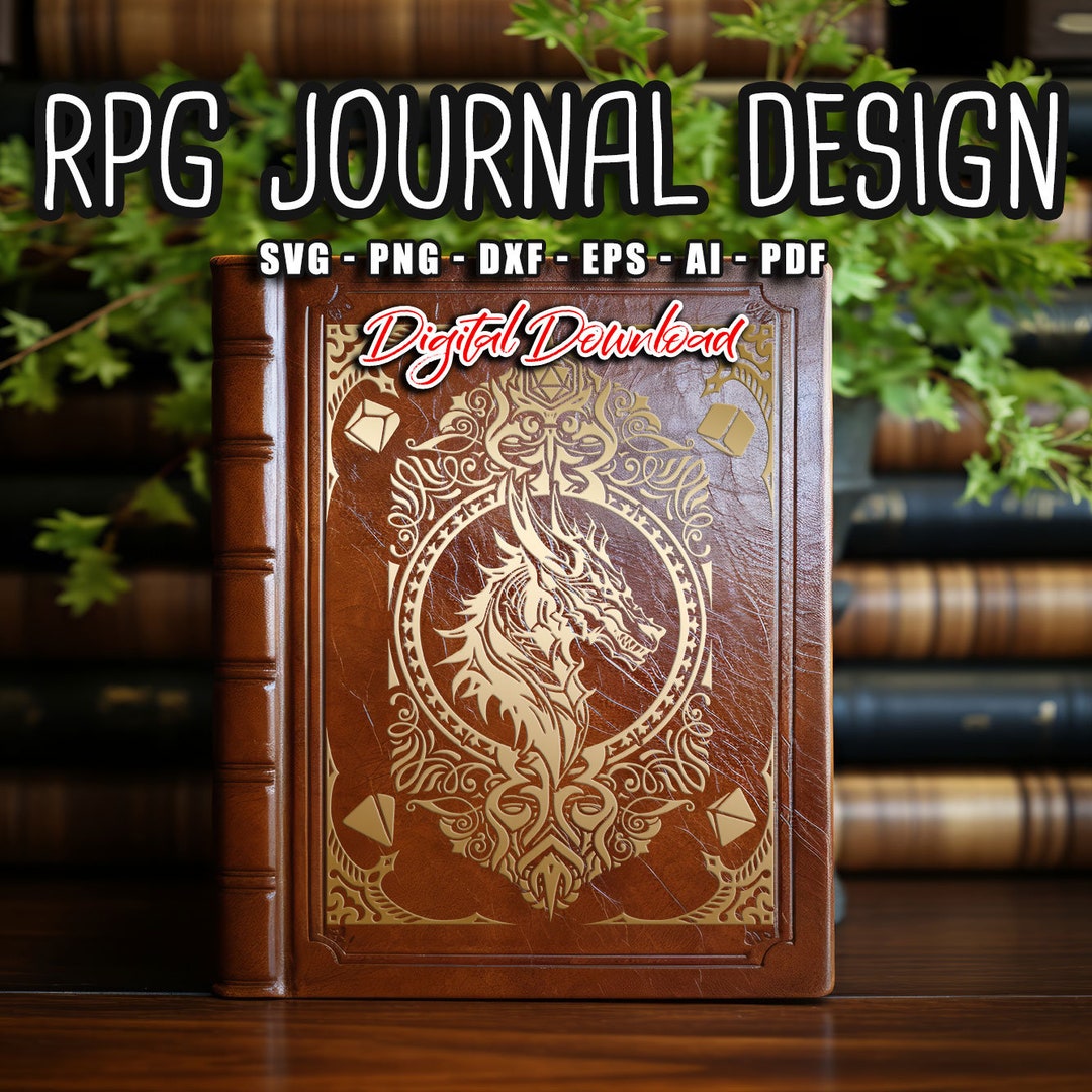 RPG Journal Design SVG, Dragon Dice Notebook Design, Gamer Journal ...