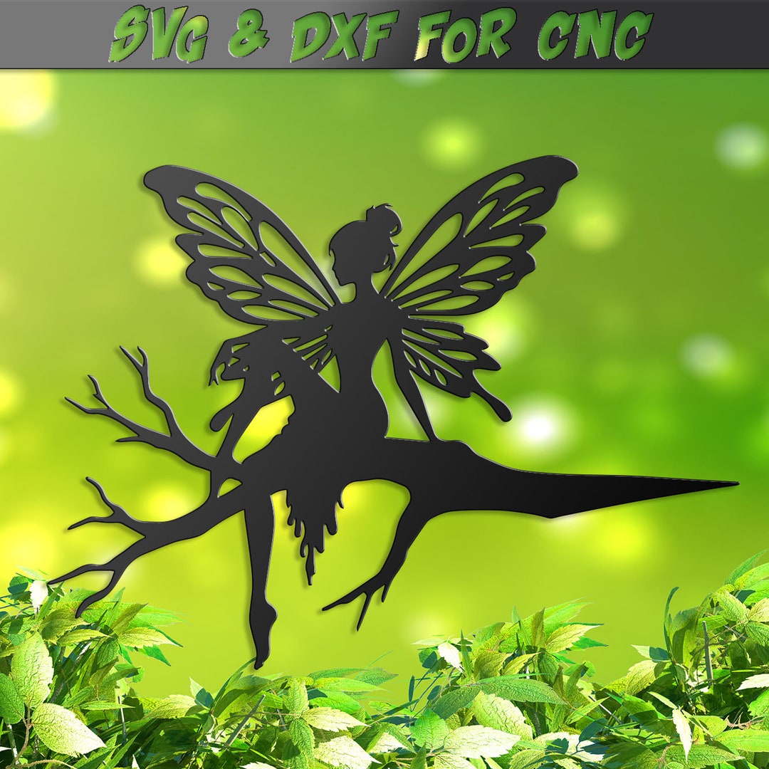 Fairy Tree Spike V2 SVG & DXF, Fairy Garden Sign CNC Files for Garden ...