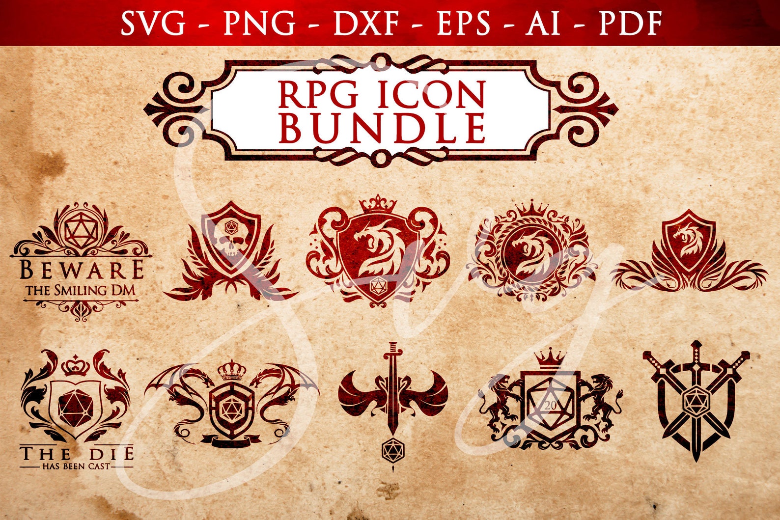 10 RPG Icon Bundle D20 RPG Logo Svg Rpg Games DM Svg - Etsy