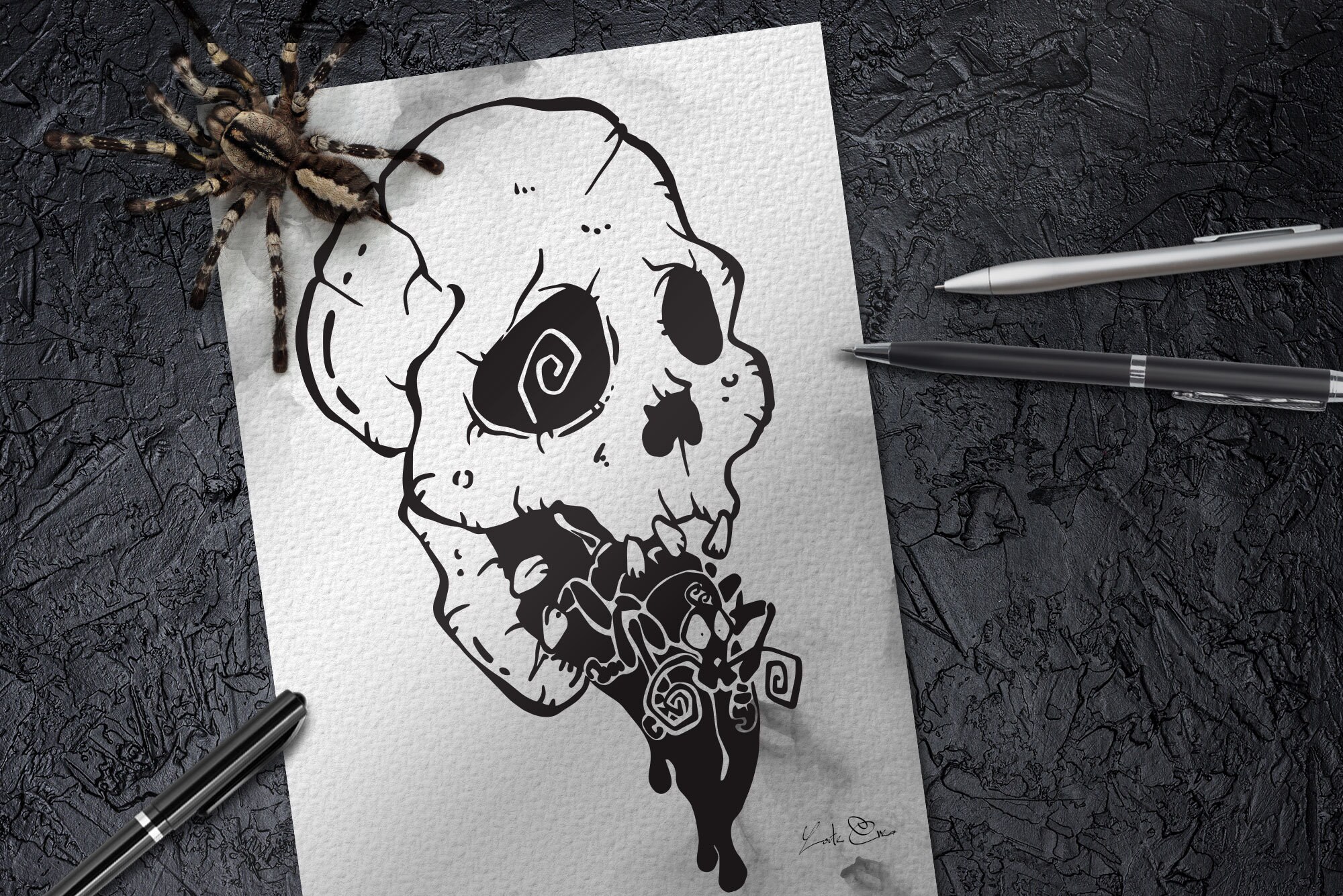 Bug SVG, Insect on the Skull Tongue, Goth Svg, Halloween Party Clipart ...