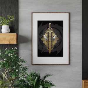 Set of 3 RPG Posters, Black & Gold, Gamer Art, Wall Art Print ...