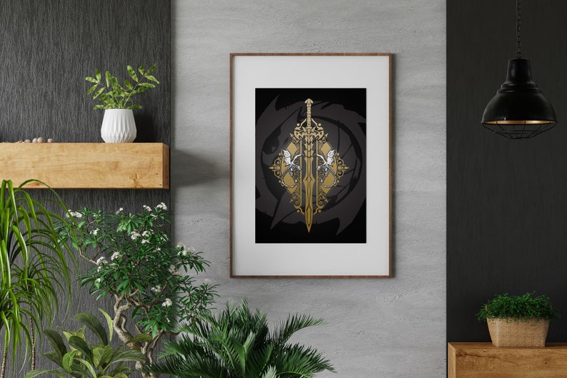 Set of 3 RPG Posters Black & Gold Gamer Art Wall Art Print - Etsy
