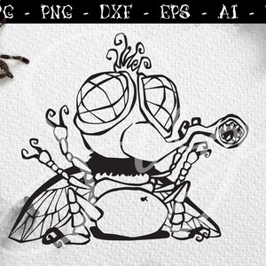 Fly SVG, Creepy Fly PNG, Fly Clipart, Goth Svg, Halloween Party Clipart ...