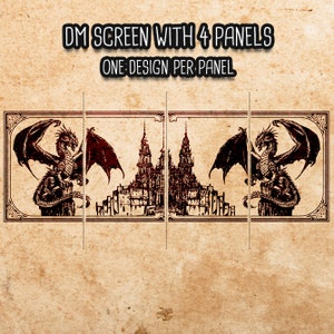 DM Screen Dungeon Design SVG, 4 Panels, Table Top Gaming Screen Svg ...