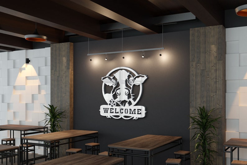 Cow Welcome Sign DXF Heifer Svg Cow Head Svg Ranch Svg | Etsy