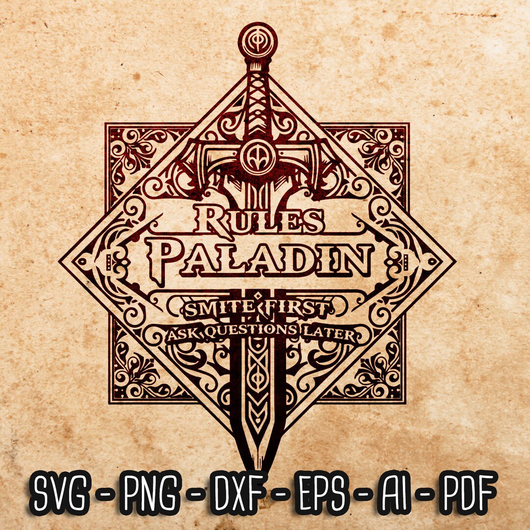 Paladin Rules SVG: RPG Class Emblem, D20 (digital Files) - Etsy