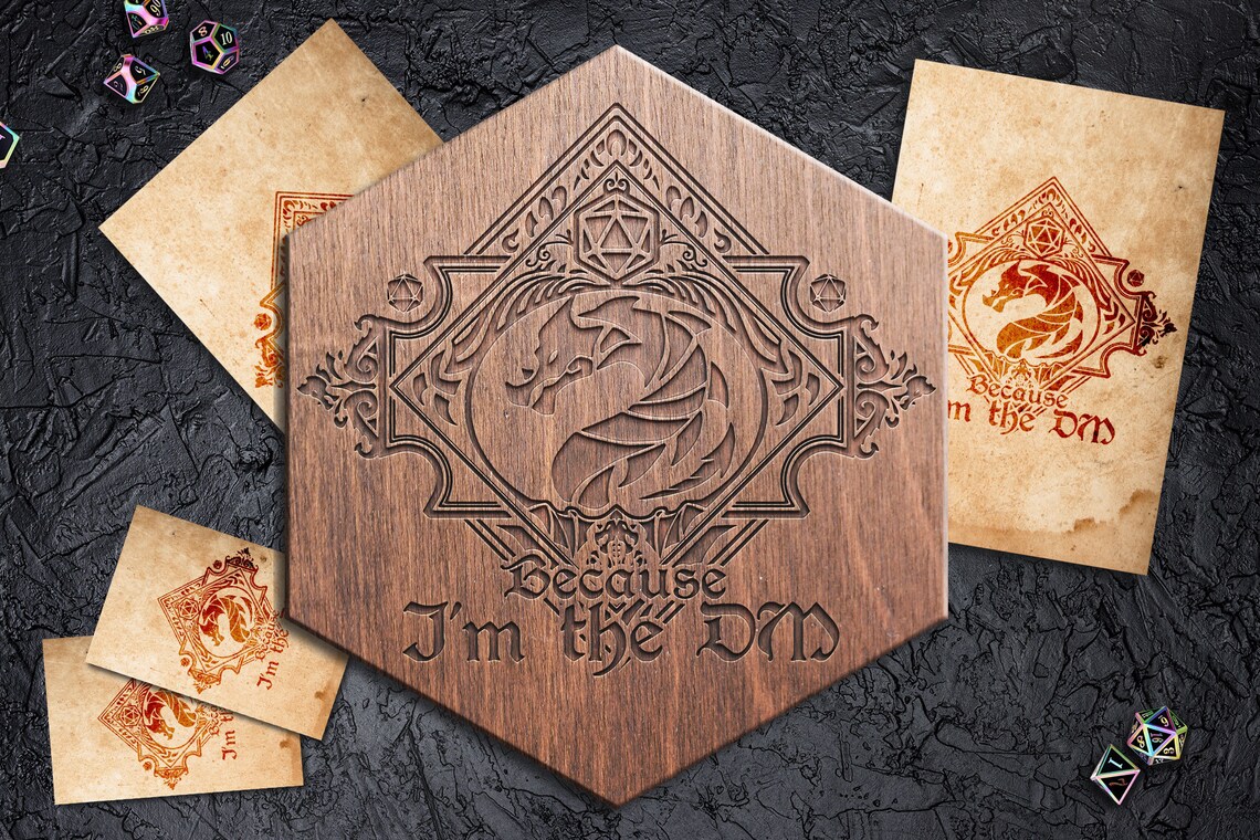 RPG Svg Because I'm the DM Dragon Svg Dungeon Master - Etsy