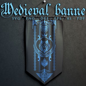 Medieval Banner SVG, Wolf Flag, Fantasy Tapestry Svg, Wizard Party ...