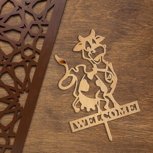 Cow Garden Stake SVG, Funny Cow Sign CNC, Welcome Sign Svg, Garden ...