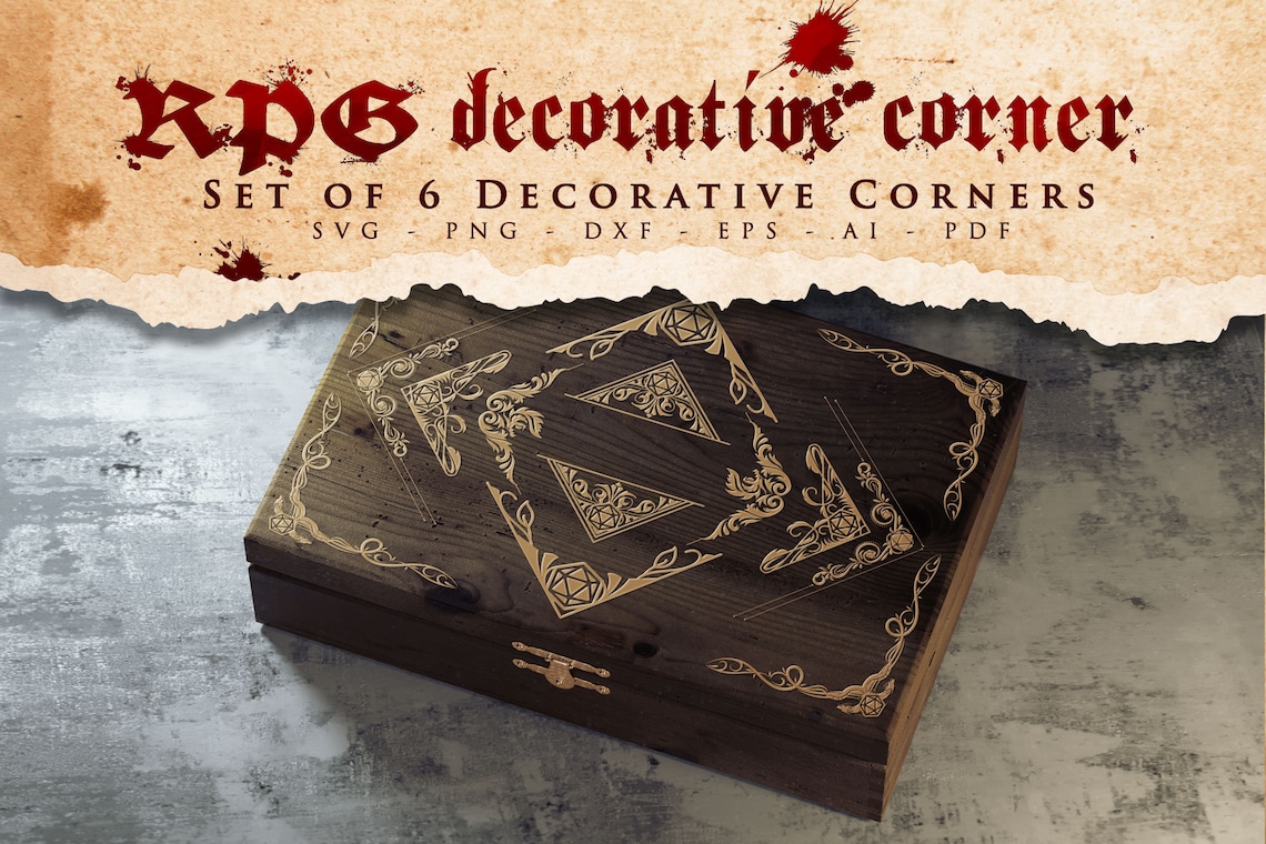 RPG Decorative Corner SVG: D20 Ornament Frame (digital Files) - Etsy