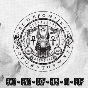 Anubis Pendulum Board SVG, Egyptian Dowsing Divination Message Board ...