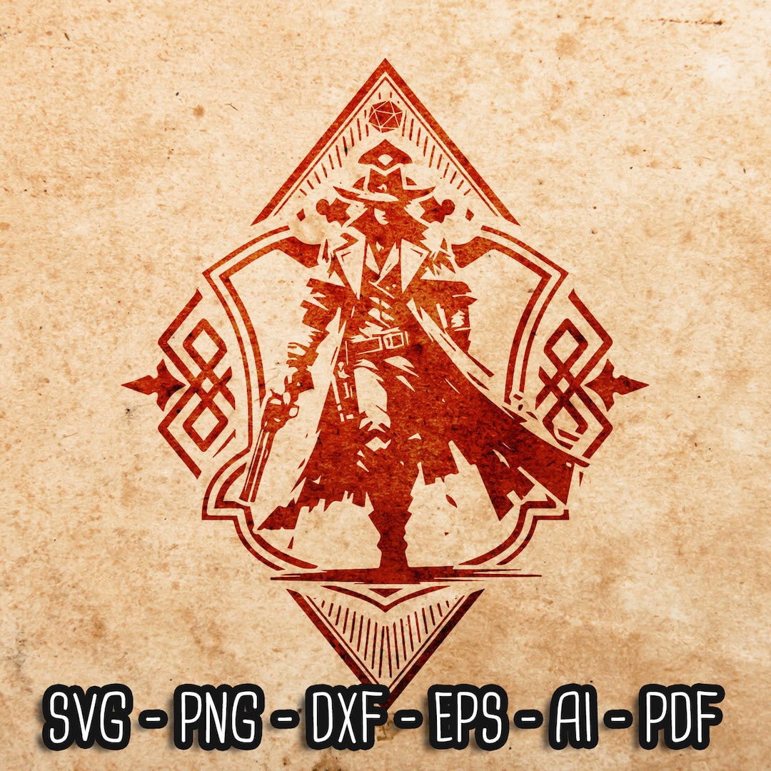 Gunslinger Svg, Cowboy Class Emblem Character, Fantasy Tabletop ...
