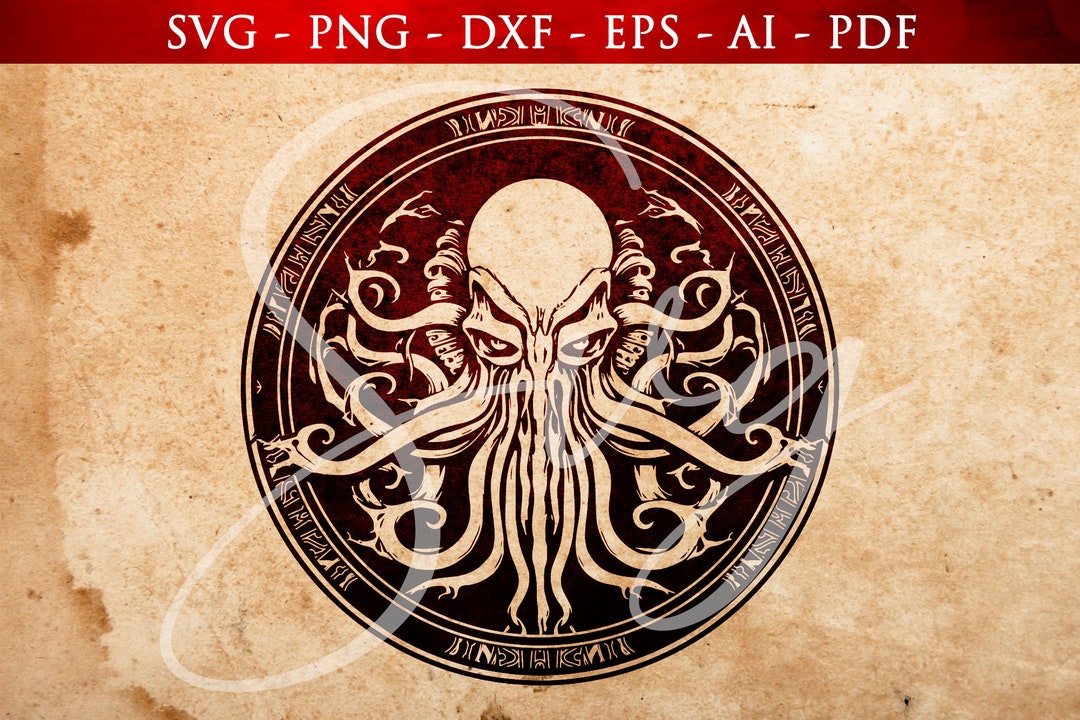 Kraken Circle Emblem SVG, Token Octopus, Tentacles, Mythology, Sea ...