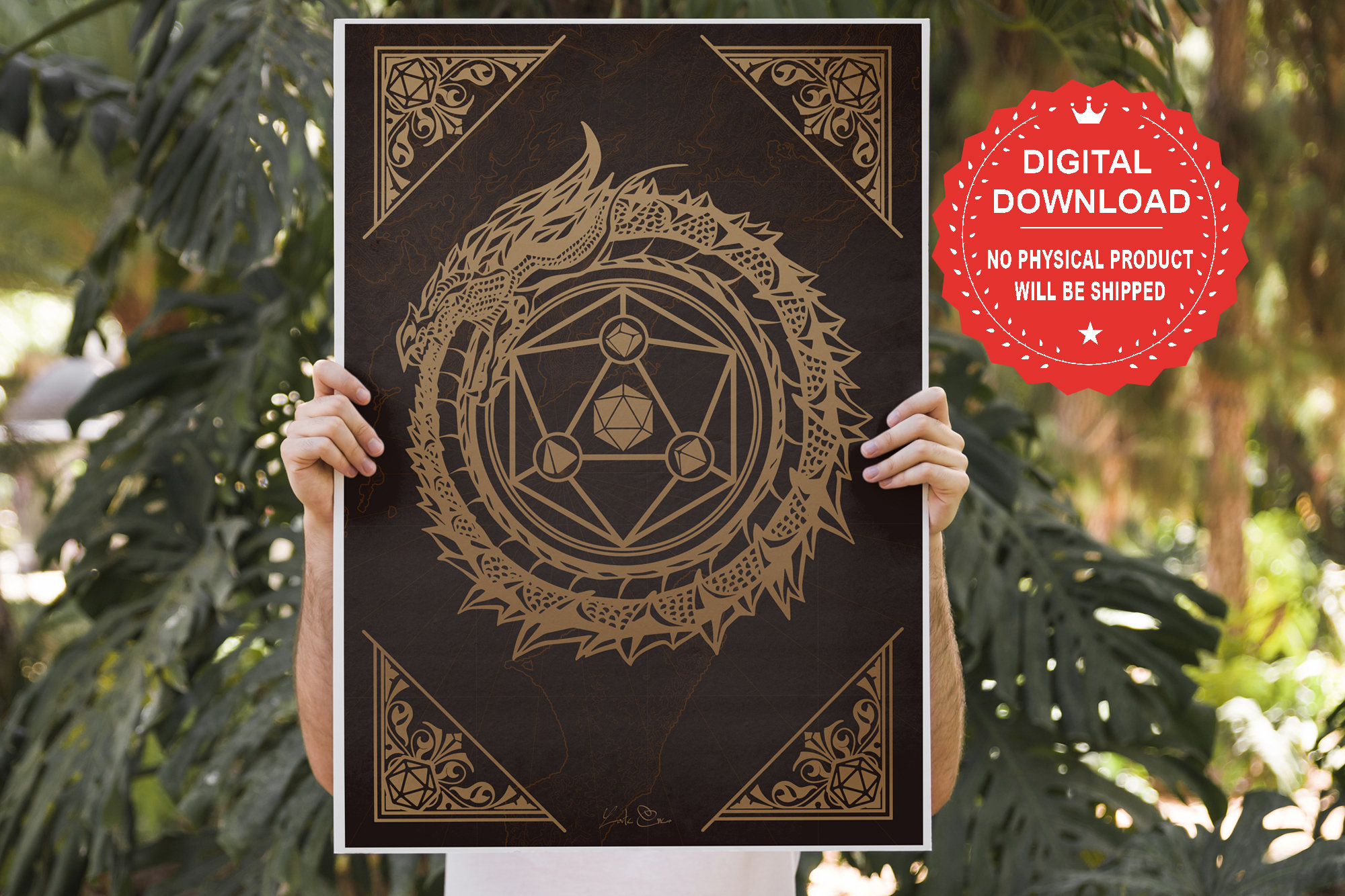 D20 Dragon Magic Circle Poster: RPG Gamer Art (digital Download) - Etsy