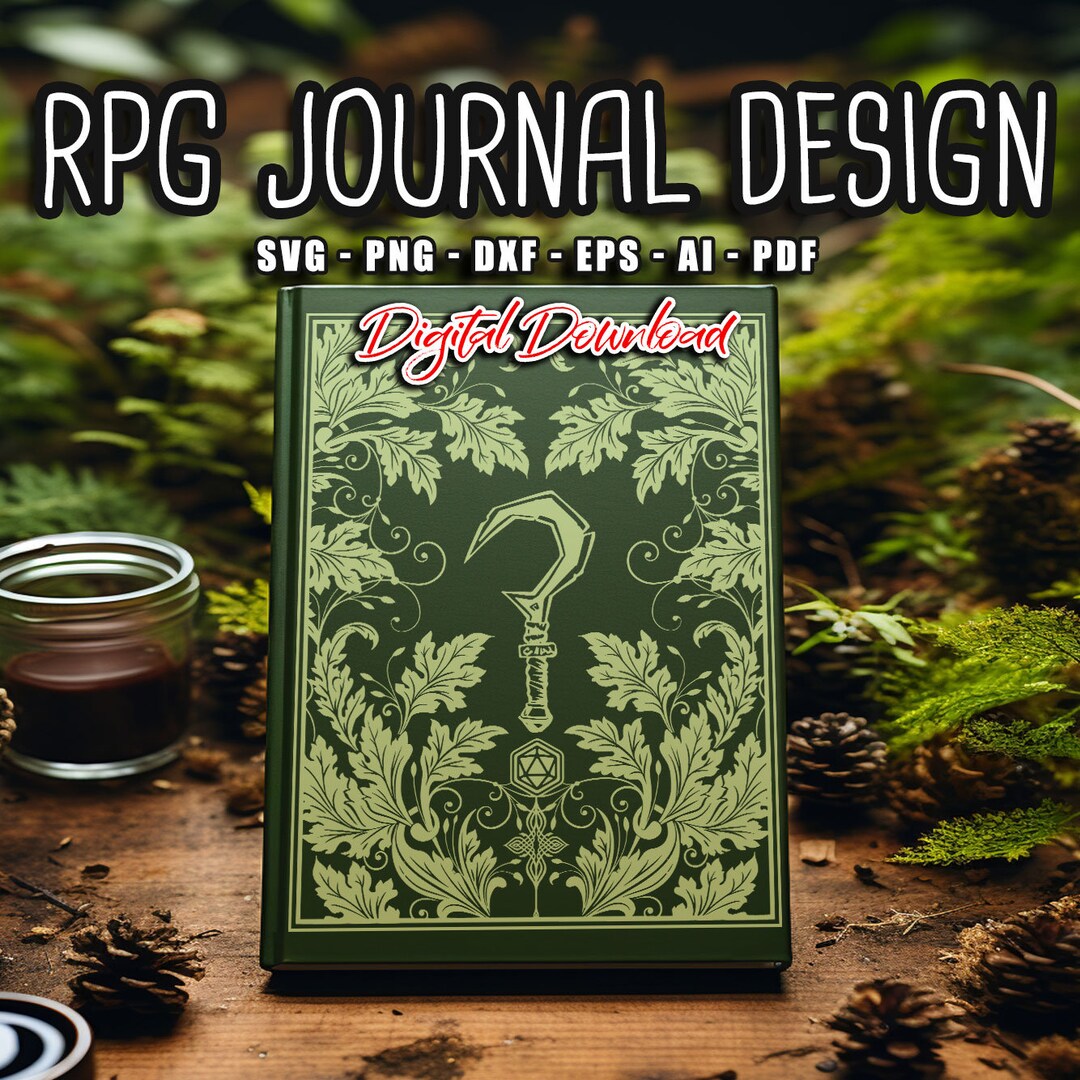 RPG Journal Design SVG, Herbarium Notebook Design, Gamer Journal, TTRPG ...