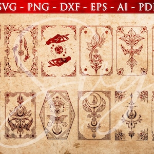 RPG Spell Cards BUNDLE Svg, Mystical Design, Block Card Svg, Rpg Icon ...