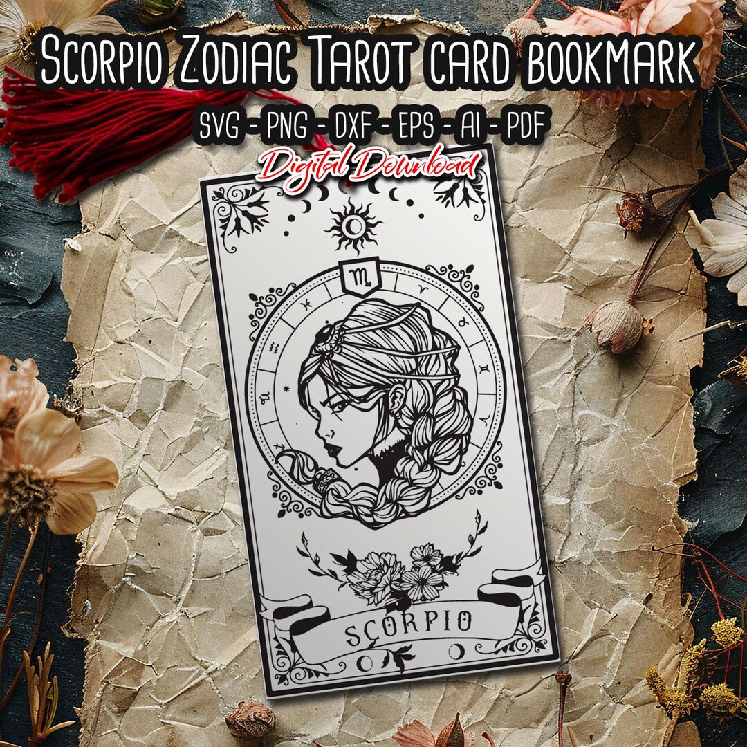 Scorpio Zodiac Tarot Card Bookmark: Witchy Astrology (digital Files) - Etsy