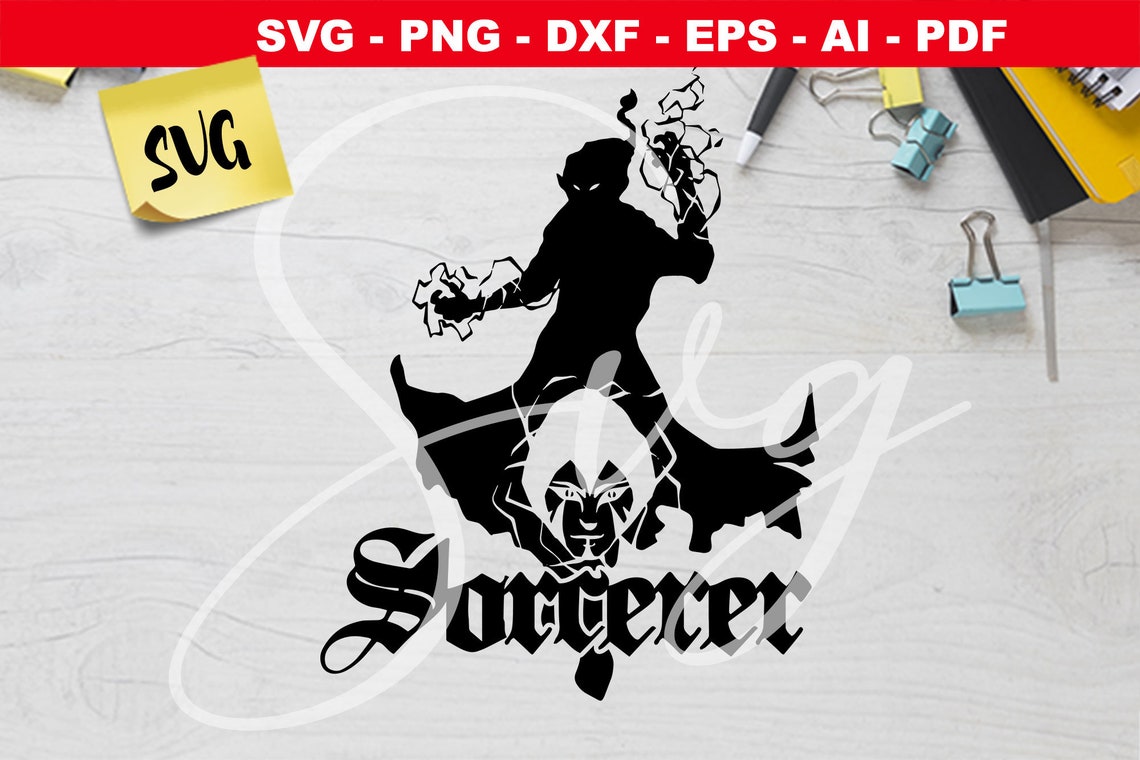 RPG Sorcerer Silhouette Svg RPG Class Emblem Svg RPG Svg - Etsy
