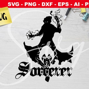RPG Sorcerer Silhouette Svg, RPG Class Emblem Svg, RPG Svg, D20, Rpg ...