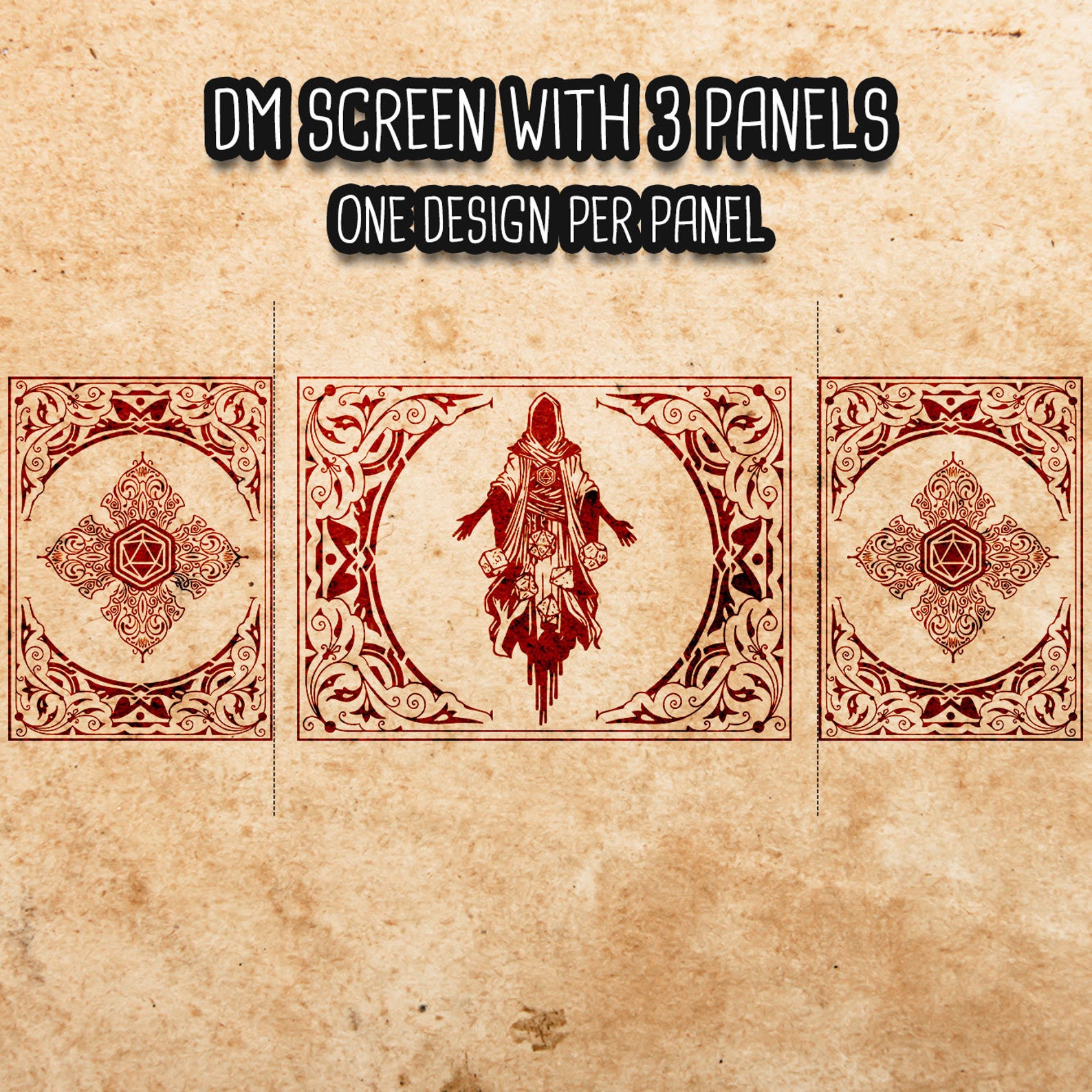 DM Screen SVG 3 Panels GM Design, Table Top Gaming Screen Svg, Rpg ...
