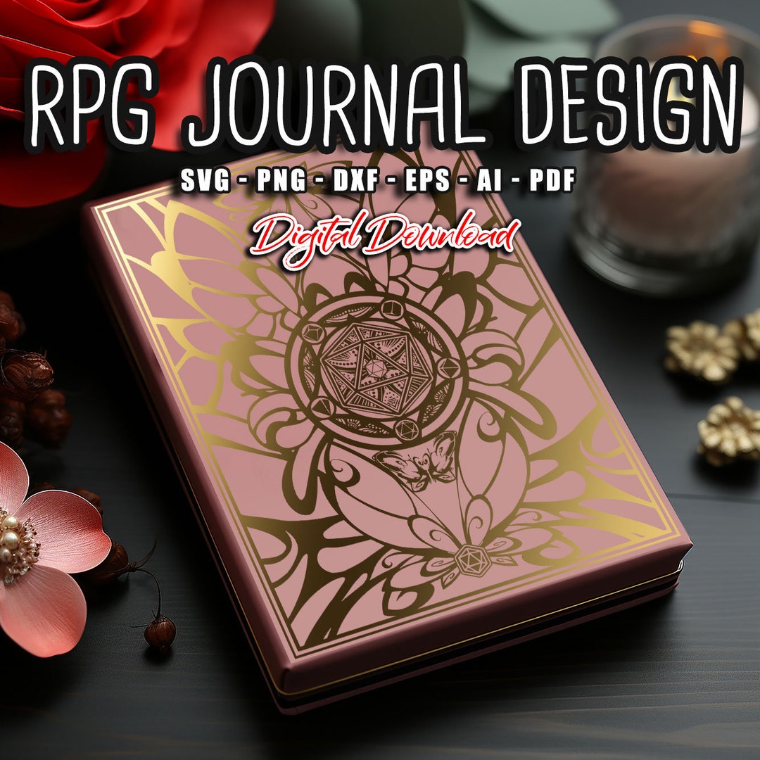 RPG Journal Design SVG, Butterfly Notebook Design, Gamer Journal, TTRPG ...