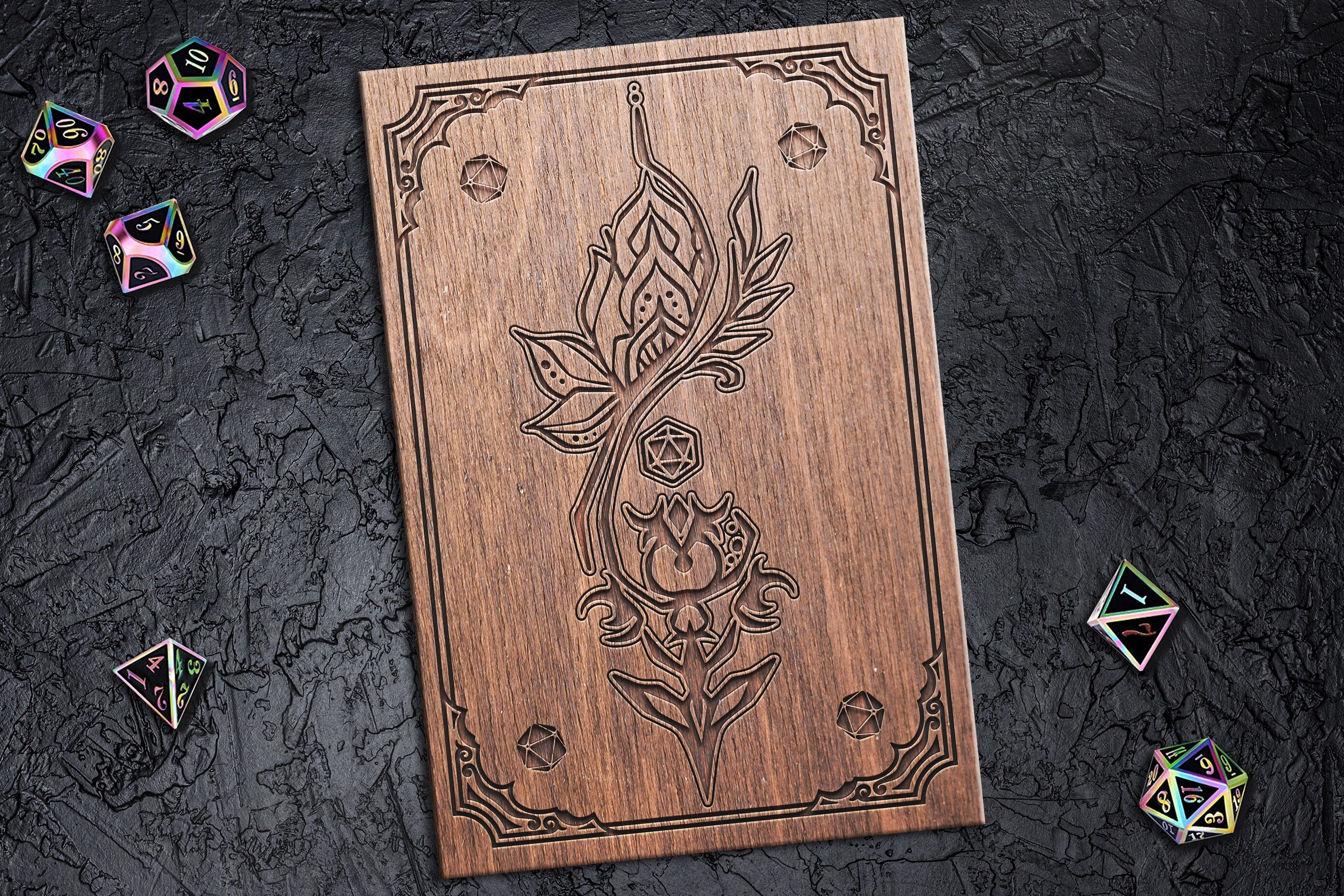 RPG Spell Cards Svg Lotus Flower Mystical Design Block Card - Etsy