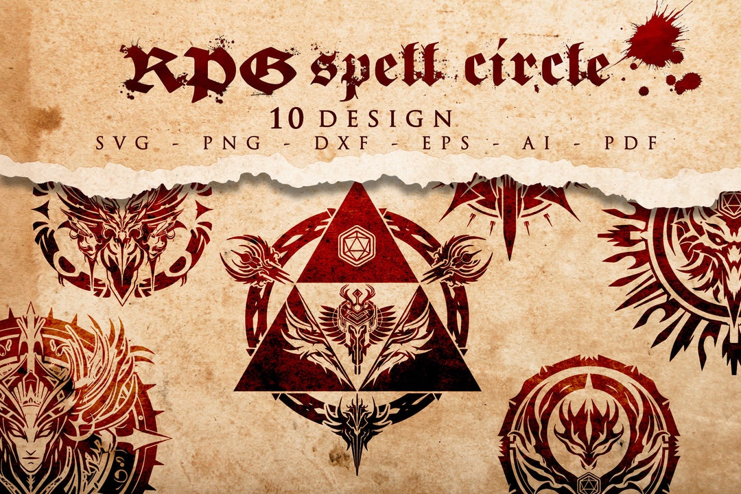 RPG Spell Circle Bundle: D20 Dice SVG, Cricut Cut Files (digital ...