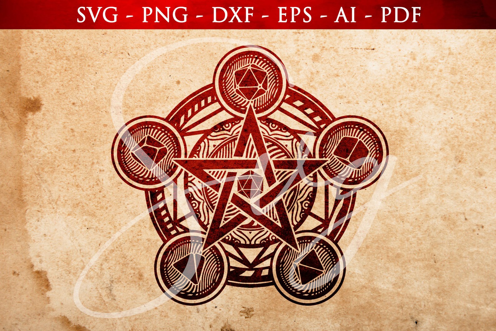 D20 SVG Pentagram Magic Circle SVG Polyhedral Dice Svg Rpg - Etsy