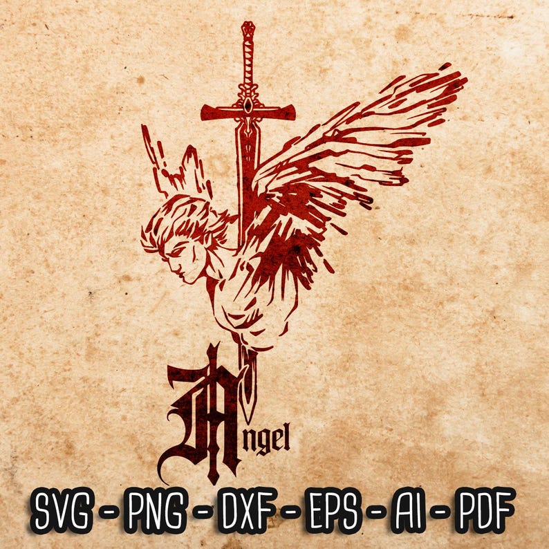 Archangel Michael SVG, Sword, Wings Emblem, Cricut Cut Files - Etsy