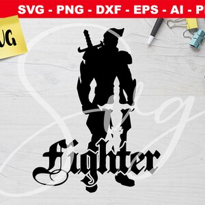 RPG Fighter Silhouette Svg, RPG Svg, D20, Rpg Games, Knight, Png, Dxf ...