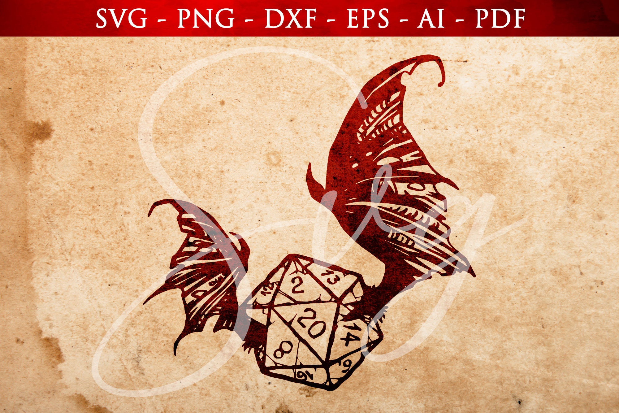 D20 Svg Dice Bat SVG Polyhedral Dice Svg Rpg Games Role - Etsy