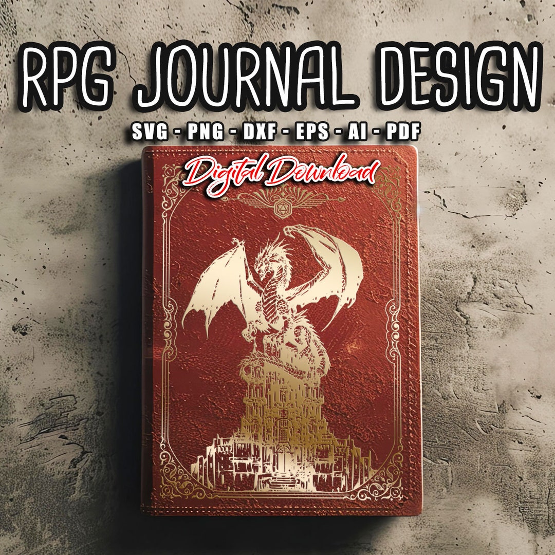 RPG Journal Design SVG, Dungeon Cover Notebook Design, Gamer Journal ...