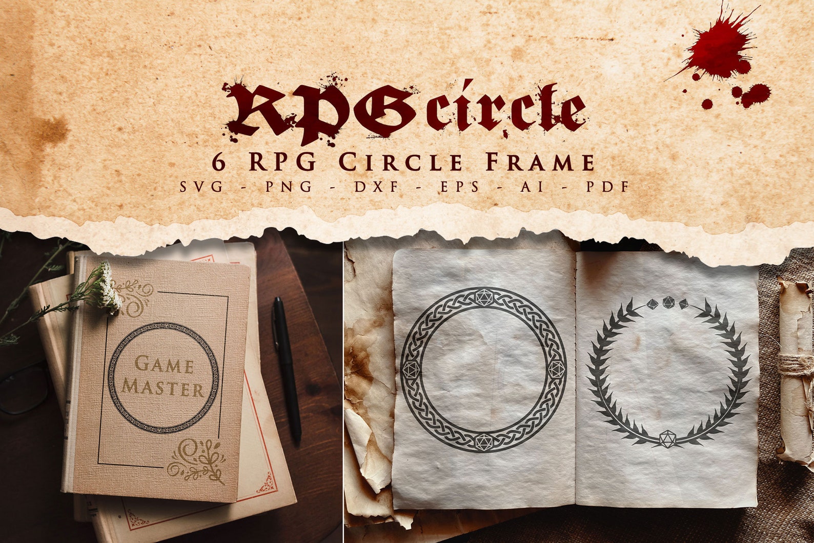 RPG Circle Frame Svg Circle Svg Dice Svg Rpg Games Role | Etsy